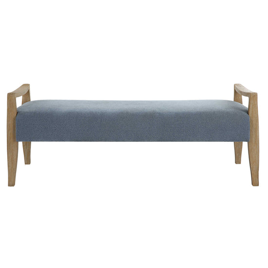 Light Blue Settee Bench for Bedroom or Entryway - Uttermost