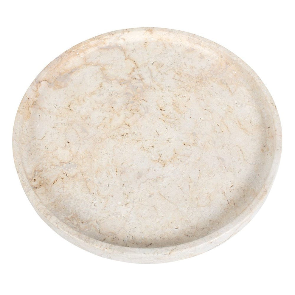 Round Travertine Tray - 15" Circular - Outdoor Safe - Easy to Clean ...